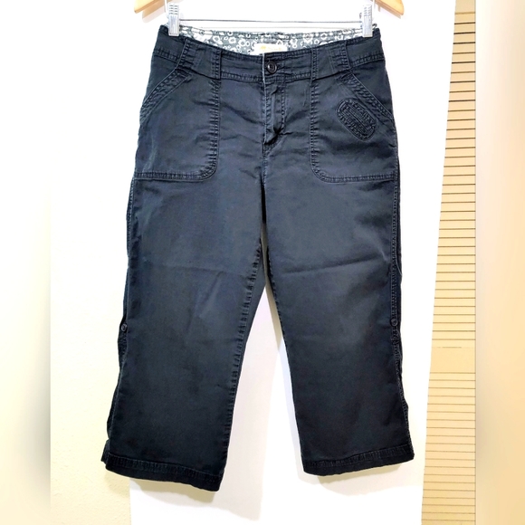 Lee | Pants & Jumpsuits | Lee One True Fit Lower On The Waist Size2 Black Adjustable Capris ...